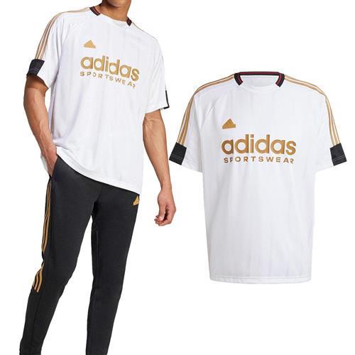 Adidas M Tiro NTPK Tee 男款 白金色 運動 休閒 足球風 圓領 上衣 短袖 IW8867|短袖T恤|Her森森購物網